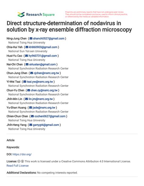 Pdf Direct Structure Determination Of Nodavirus In Solution By X Ray