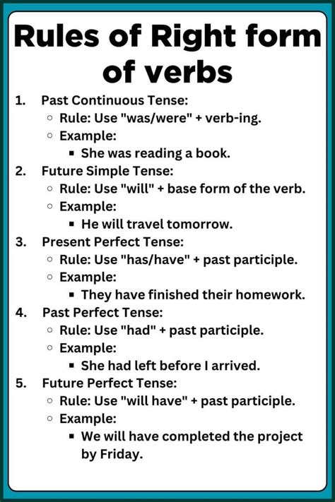 Right Form Of Verbs Exercise