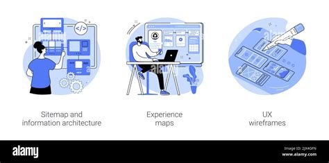 Ux Designer Workflow Isolated Cartoon Vector Illustrations Se Stock