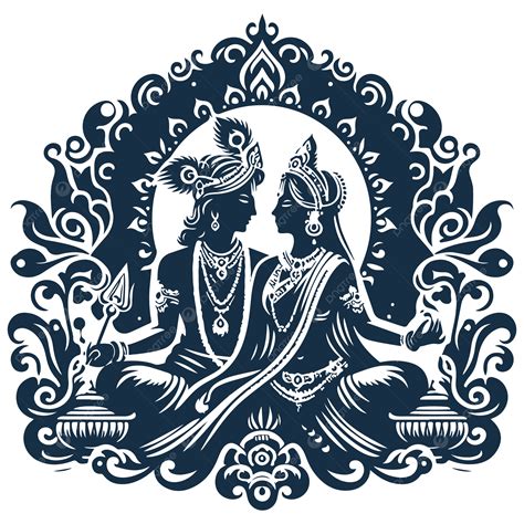 검은 실루엣 형태의 라다 크리슈나의 신성한 결합 라다라니 라다 크리슈나 지 Png 일러스트 및 이미지 에 대한 무료 다운로드 Pngtree