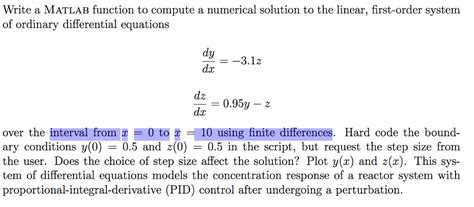 Solved Write A Matlab Function To Compute A Numerical