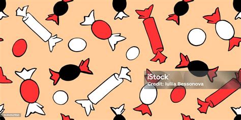 달콤한 귀여운 사탕의 벡터 매끄러운 패턴 휴일에 대한 개념 할로윈 크리스마스 새해 생일 메뉴 인쇄 포장지 의 디자인을위한 밝은