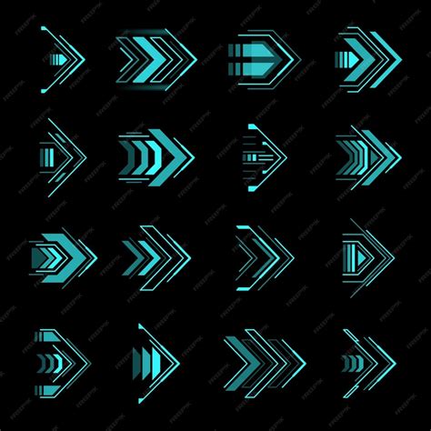 Premium Vector Hud Arrows Futuristic Navigation Sci Fi Pointers