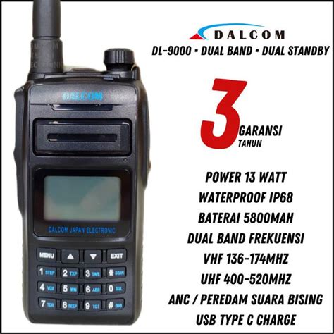 Jual Walkie Talkie Ht Dalcom Dl 9000 Dual Band Waterproof Ip68 Shopee Indonesia