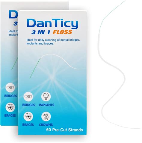 Super Floss Threaders Dental Floss For Braces Ultimate Floss Pre Cut Strands60 Count Pack Of