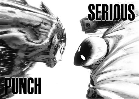 Saitama Vs Garou Third Round Ilustración Con Lápiz Caballero De