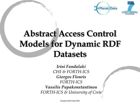 Ppt Abstract Access Control Models For Dynamic Rdf Datasets