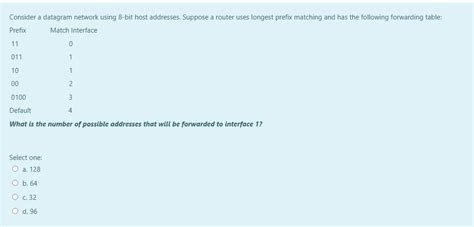 Solved Consider A Datagram Network Using 8 Bit Host