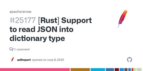 Rust Support To Read Json Into Dictionary Type · Issue 25177