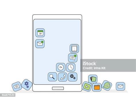스마트폰에서 응용 프로그램 아이콘입니다 Vectual 그림입니다 3차원 형태에 대한 스톡 벡터 아트 및 기타 이미지 3차원 형태 개념 개념과 주제 Istock