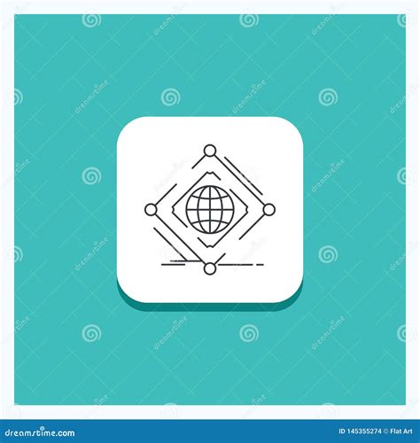 Round Button For Complex Global Internet Net Web Line Icon