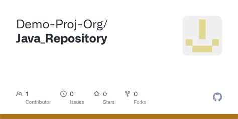 Github Demo Proj Orgjavarepository