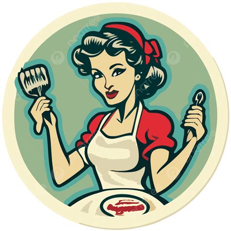 Vintage Cooks Vector Clipart Vintage Clipart Retro Housewife Retro