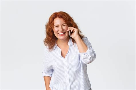 Premium Photo Middle Aged Redhead Woman Posing