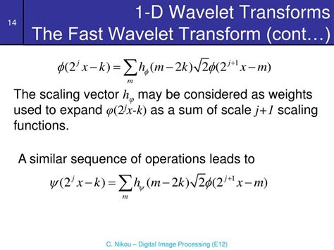 Ppt Wavelets And Multiresolution Processing Wavelet Transforms