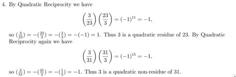 Solved Show That 3 Is A Quadratic Residue Of 23 But A
