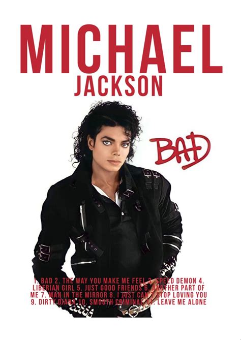 Michael Jackson “bad” Poster Album Quadros Quarto Infantil Capas