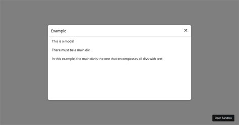 Modal Codesandbox