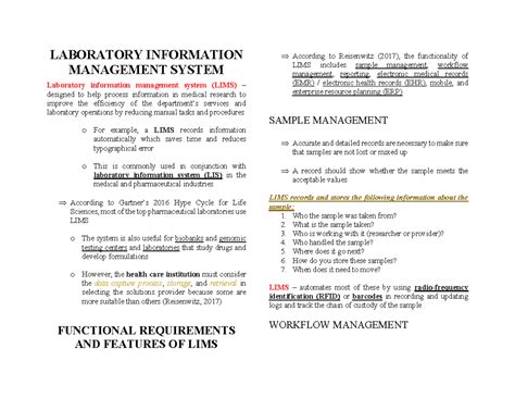 Lmis Lmis Laboratory Information Management System Laboratory