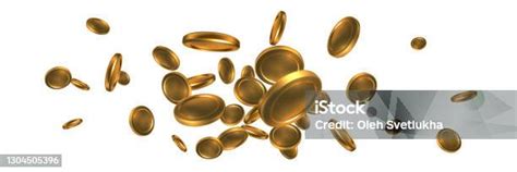 흰색 배경에 고립 된 현실적인 금화 폭발 벡터 일러스트레이션 0명에 대한 스톡 벡터 아트 및 기타 이미지 0명 3차원 형태 가을 Istock