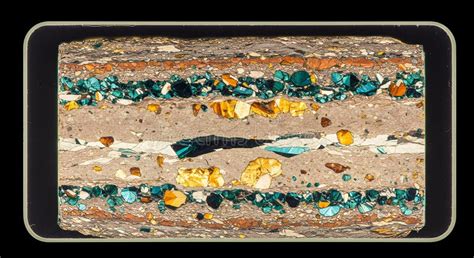 Geological Cross Section Sample Showing Mineral Layers And Sedimentary