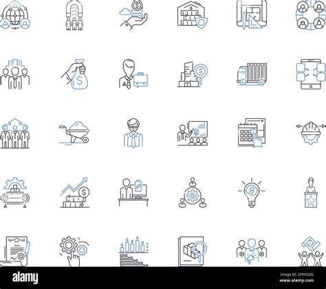 Line Assembly Line Icons Collection Efficiency Optimized Streamlined Production Automation