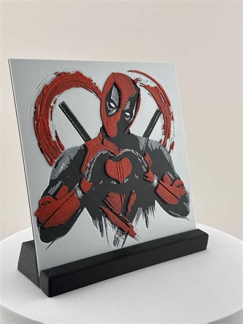 Deadpool Heart Hands Hueforge Print Etsy