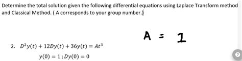 Solved Determine The Total Solution Given The Following