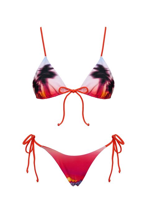 Floria Tie Side Bikini Bottom Sunset Palm Princess Polly