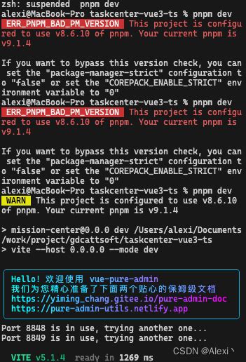 解决 Pnpm Dev 时报错本地pnpm版本过高和packagejson不符if You Want To Bypass This Version Check You Can Csdn博客