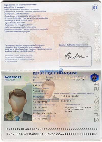 France Passport Psd Template Download Photoshop File