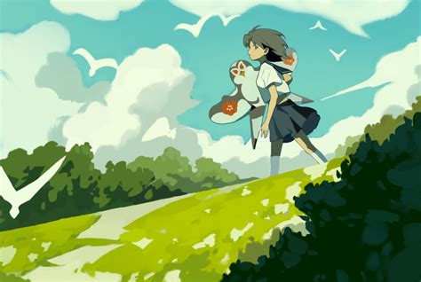 Safebooru 1girl Absurdres Bird Blue Sky Chaojufei Clouds Cloudy Sky