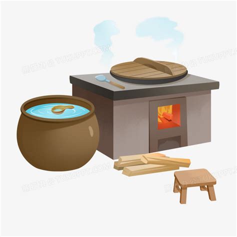 手绘农村土灶插画元素png图片素材下载 插画png 熊猫办公