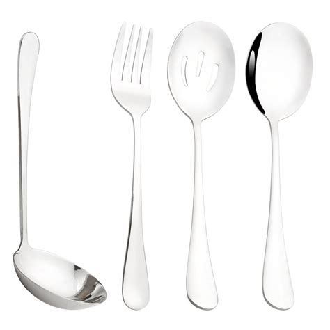 4pcs Silver Dinnerware Set Stainless Steel Cutlery Vicedeal