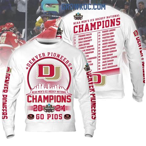 Denver Pioneers 2024 Ncaa Mens Ice Hockey National Champions Hoodie