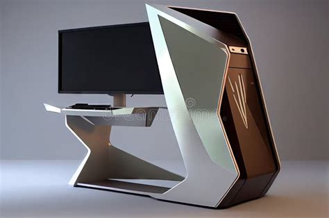 A Sleek And Minimalist Computer Desk With A High End Gaming Desktop