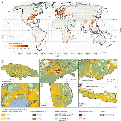 The Global Wildland Urban Interface A Area Share Of The Wui In