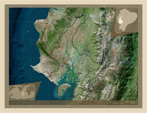 Guayas Ecuador High Res Satellite Labelled Points Of Cities Stock