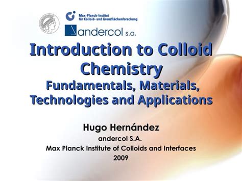 Introduction To Colloid Chemistry Fundamentals Materials