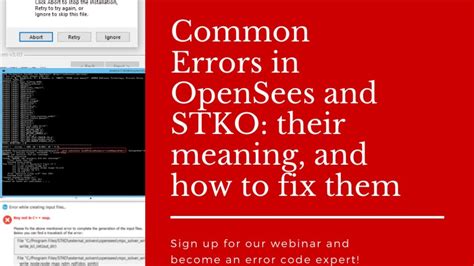 Common Errors In Opensees And Stko Their Meaning And How To Fix Them Youtube