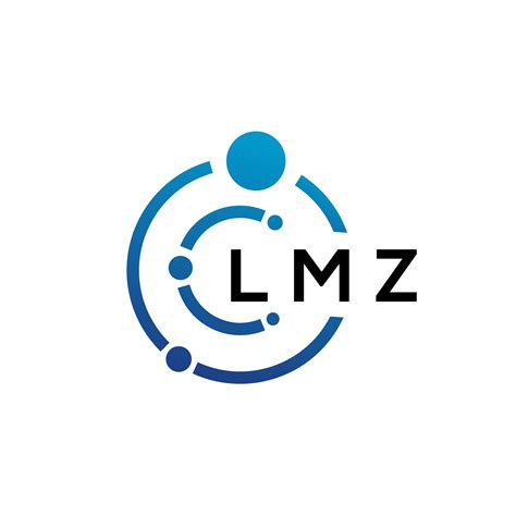 Diseño de logotipo de tecnología de letras lmz sobre fondo blanco lmz