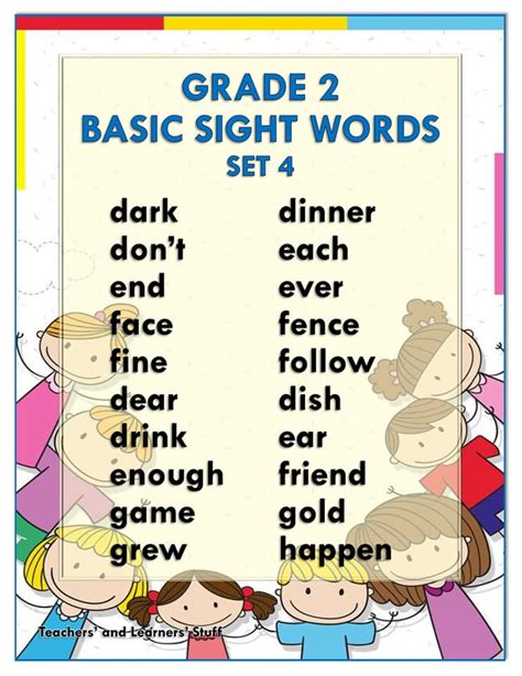 Basic Sight Words Grade 2 Free Download Deped Click