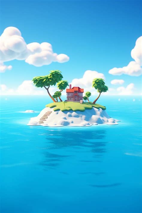 海岛清新孤岛插画 花瓣网