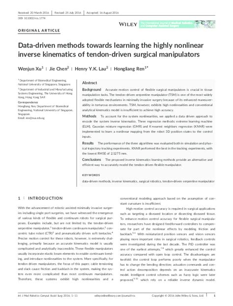 Pdf Data‐driven Methods Towards Learning The Highly Nonlinear Inverse