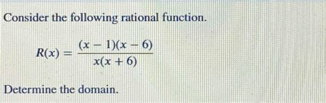 Solved Consider The Following Rational