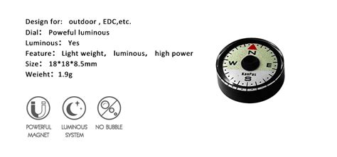 Kanpas Portable Button Compass For Accessories