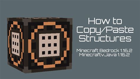 How To Copypaste Structures In Minecraft Java 1162 Bedrock 1162