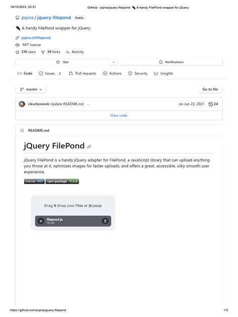 Jquery Filepond Pdf J Query Software Development
