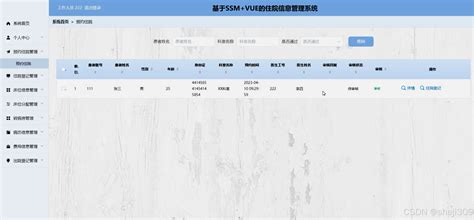 Ssmvue的住院信息管理系统【开题程序论文】 计算机毕业设计 Csdn博客