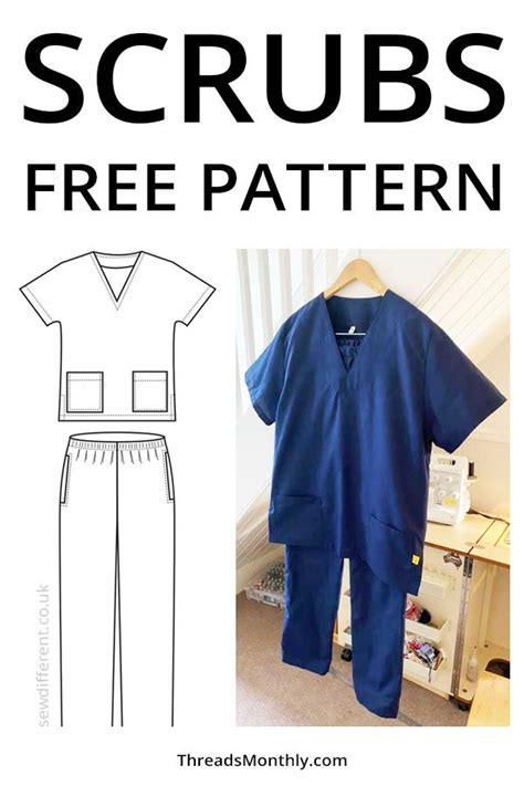 Free Scrub Top And Pants Sewing Pattern Pdf Download Unisex Men